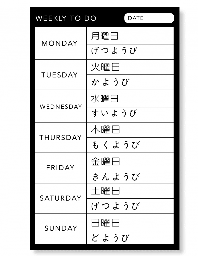 Days of the Week in Japanese: Complete Guide